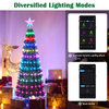 5 Ft Christmas Tree Decoration Light RGB LED String Lamp Bluetooth APP ...