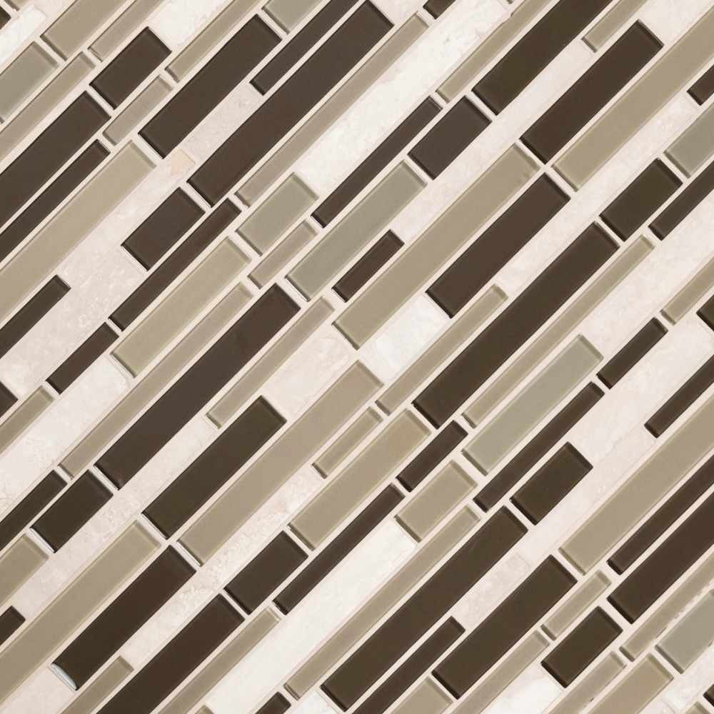 Kings Gate Interlocking Pattern Stone Glass Blend Mosaic - Contemporary ...