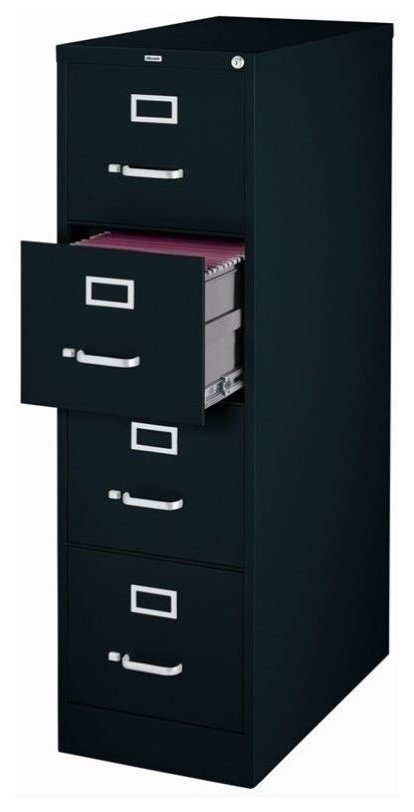 2 Piece Filing Cabinet and File Caddy Set in Black - Transitional ...