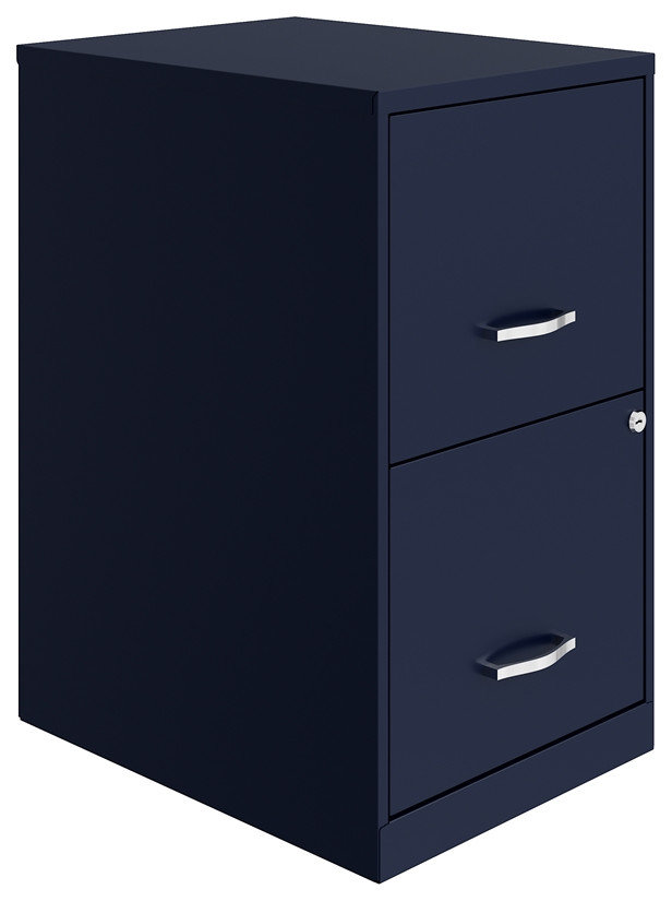 Space Solutions 18in 2 Drawer Metal File Cabinet Navy - Contemporary ...