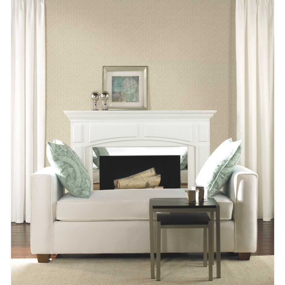 Tan Woven Texture Wallpaper - Transitional - Wallpaper - by York ...