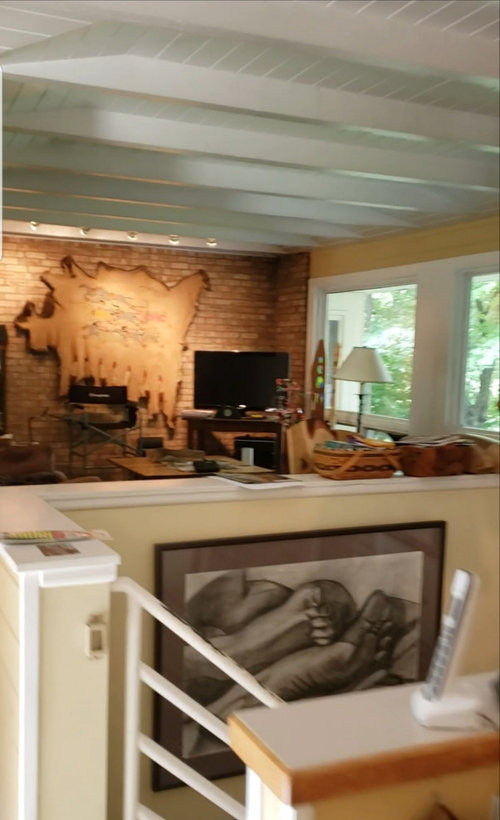 MCM redwood ceiling restore.