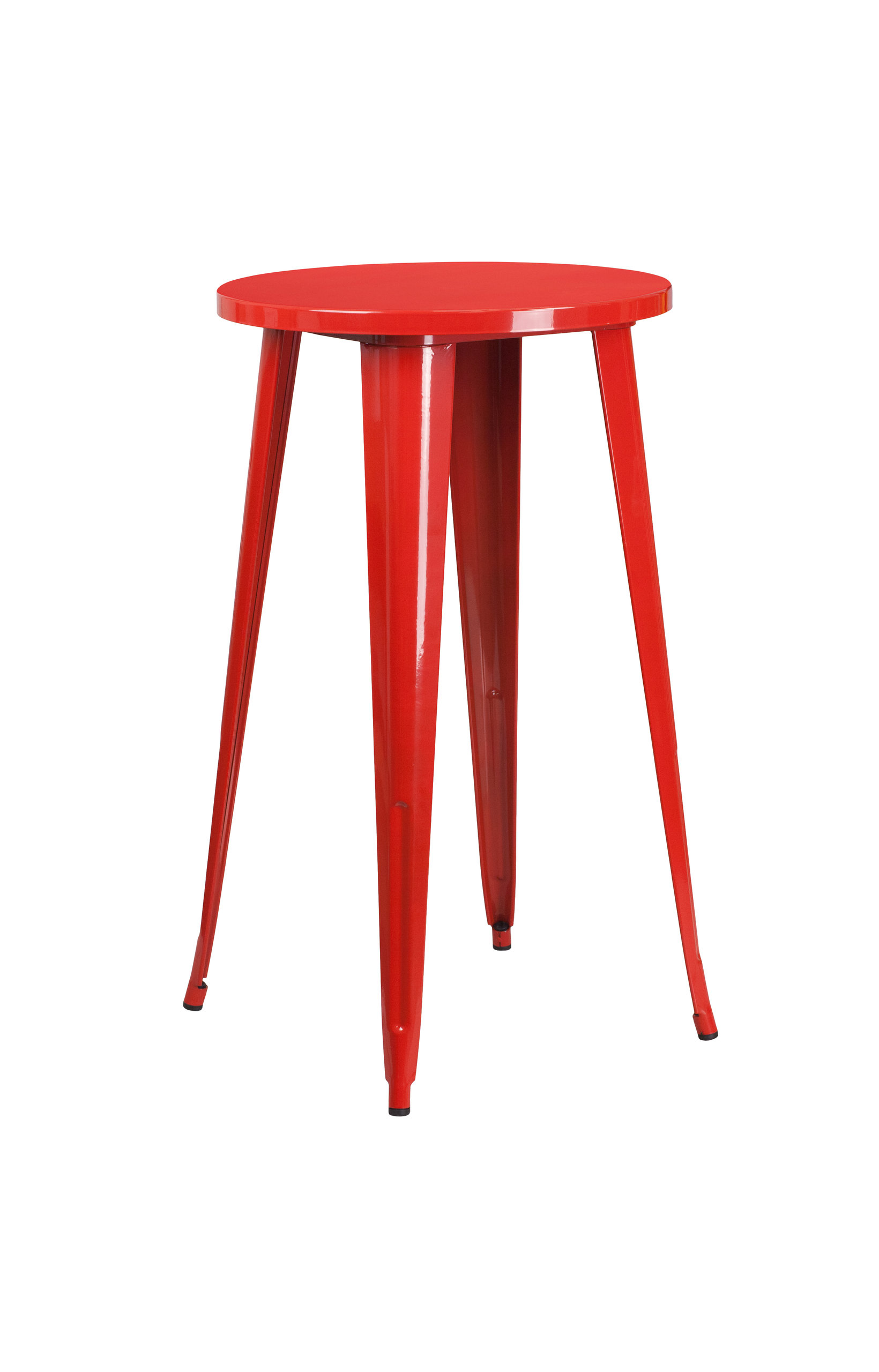 Flash Commercial Grade 24" Round Red Metal Bar Height Table - CH-51080 ...