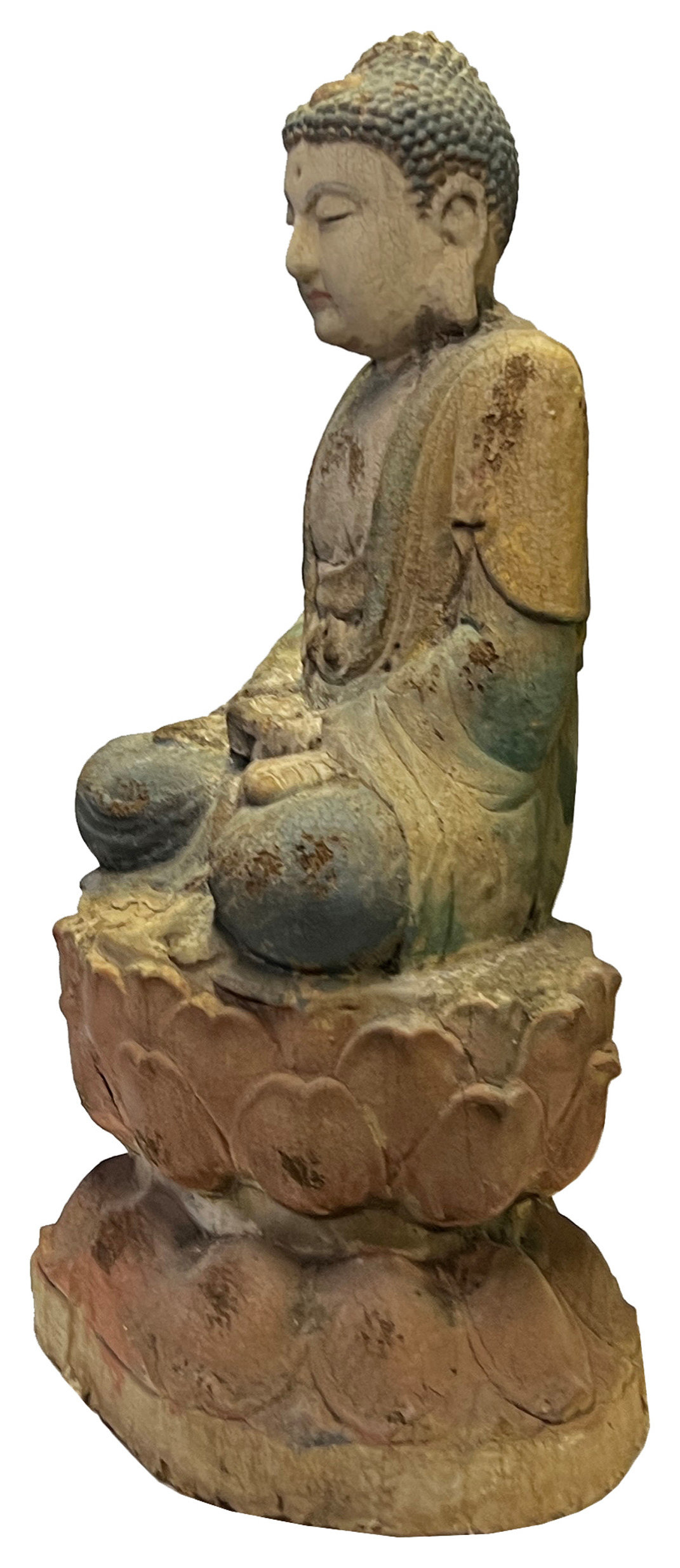 Rustic Wood Sitting Gautama Amitabha Shakyamuni Buddha Statue Hws2737 ...
