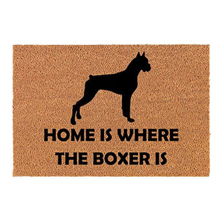 Coir Doormat Home is Where The Boxer is Dog (24" x 16" Small ...