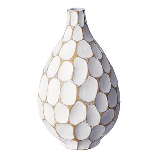 Torre and Tagus Carved Divot Resin Teardrop Vase - Contemporary - Vases ...