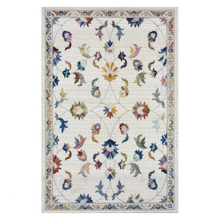 8" x 10" Ivory Jacobean Pattern Area Rug - Traditional - Area Rugs - by ...