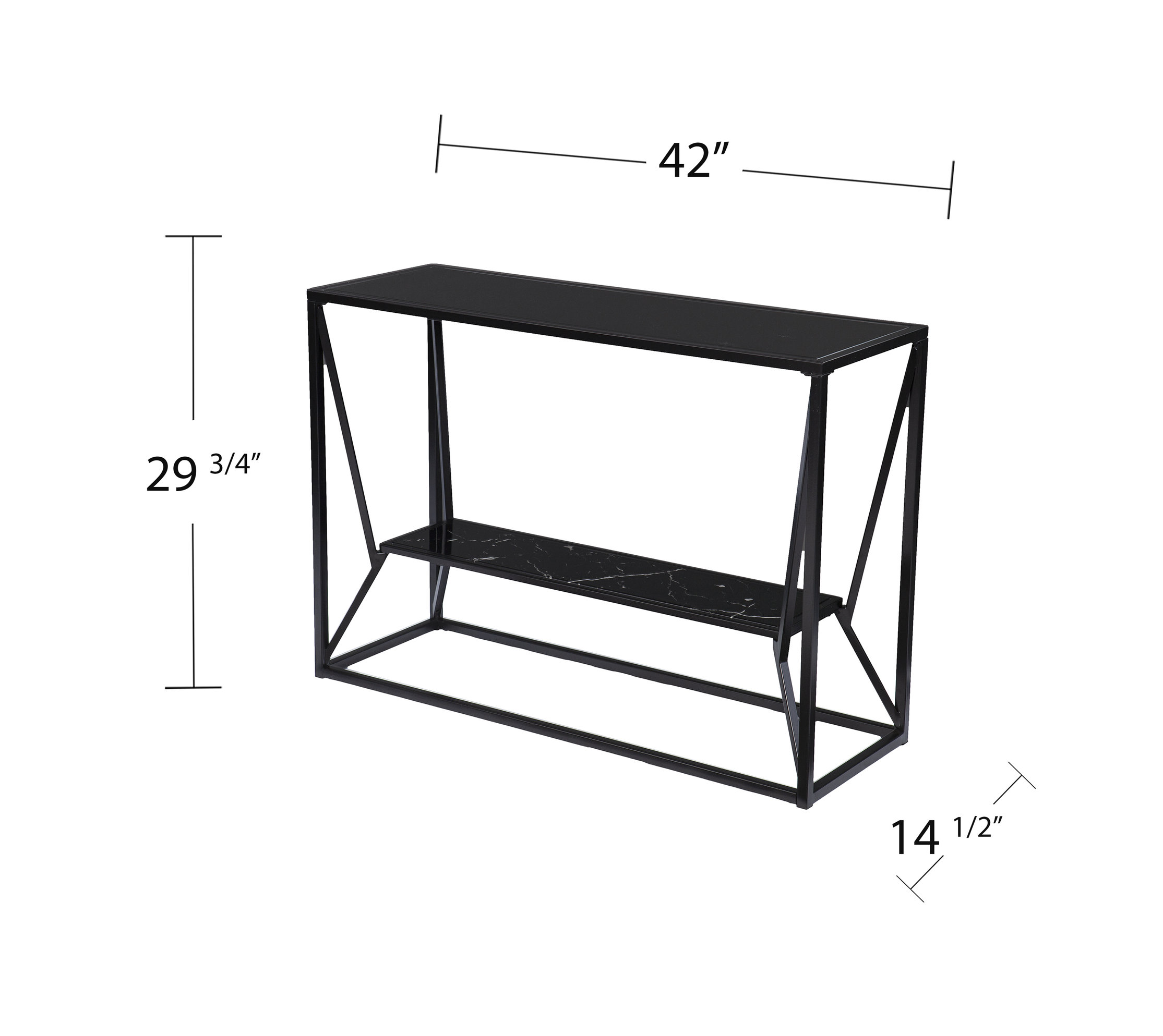 Eklund Long Glass-Top Console Table - Transitional - Console Tables ...
