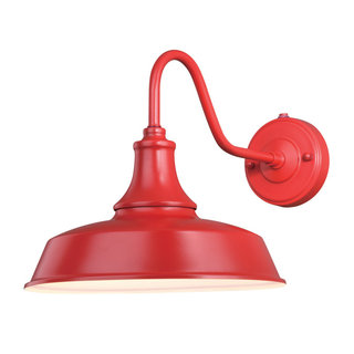 Dorado 12-in Outdoor Wall Light Red and White - Farmhouse - Outdoor ...