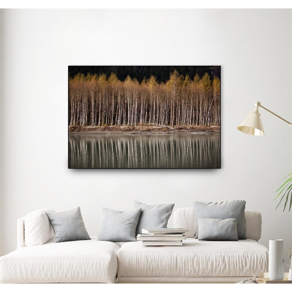 Giant Art Canvas 36x24 Golden Visions Framed in Multi-Color ...