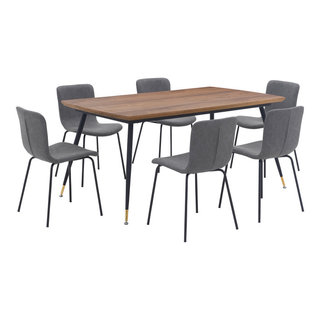 Messina and Gillian Fabric 7-Piece Rectangular Dining Set, 7 Piece ...