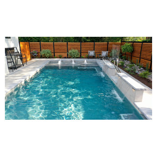 Lemont, IL Rectilinear Pool with Interior Hot Tub - Traditional - Pool ...