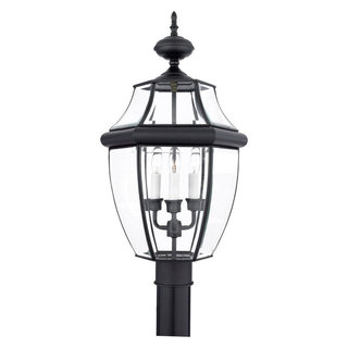 3 Light Large Post Lantern-Mystic Black Finish - Outdoor - Post Lights ...