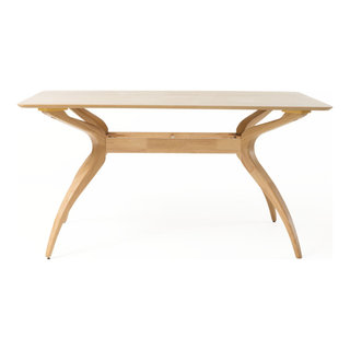 GDF Studio Seraphim Natural Oak Finish Wood Dining Table - Midcentury ...