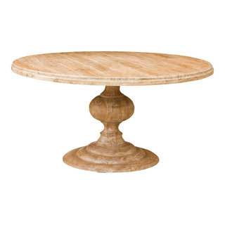 Magnolia Round Dining Table, Whitewash, 60", 60" - Farmhouse - Dining ...