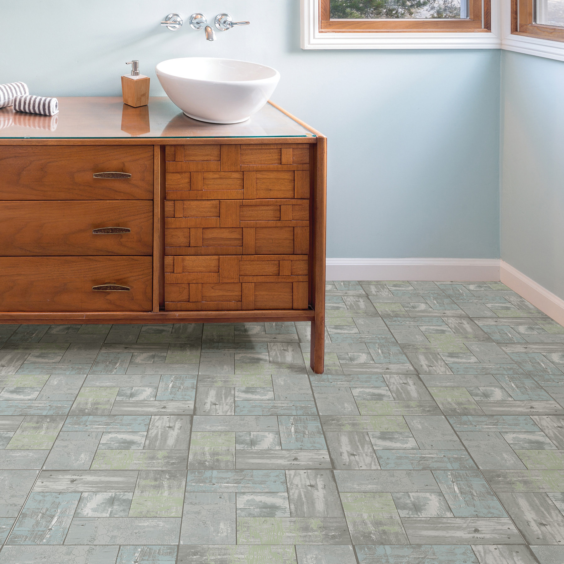 Boardwalk Peel and Stick Floor Tiles, Box - Farmhouse - Vinyl Flooring ...