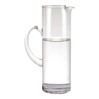 10" Clear Mouth Blown Lead Free Crystal Glass Pitcher - Contemporary ...