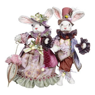 Mark Roberts 2021 Mr. & Mrs. Easter Rabbit Figurine, 21-22", Asst. of 2 ...