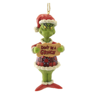 Jim Shore Don't Be A Grinch Ornament Dr. Suess, 5 In H X 2 In W X 1.5 ...