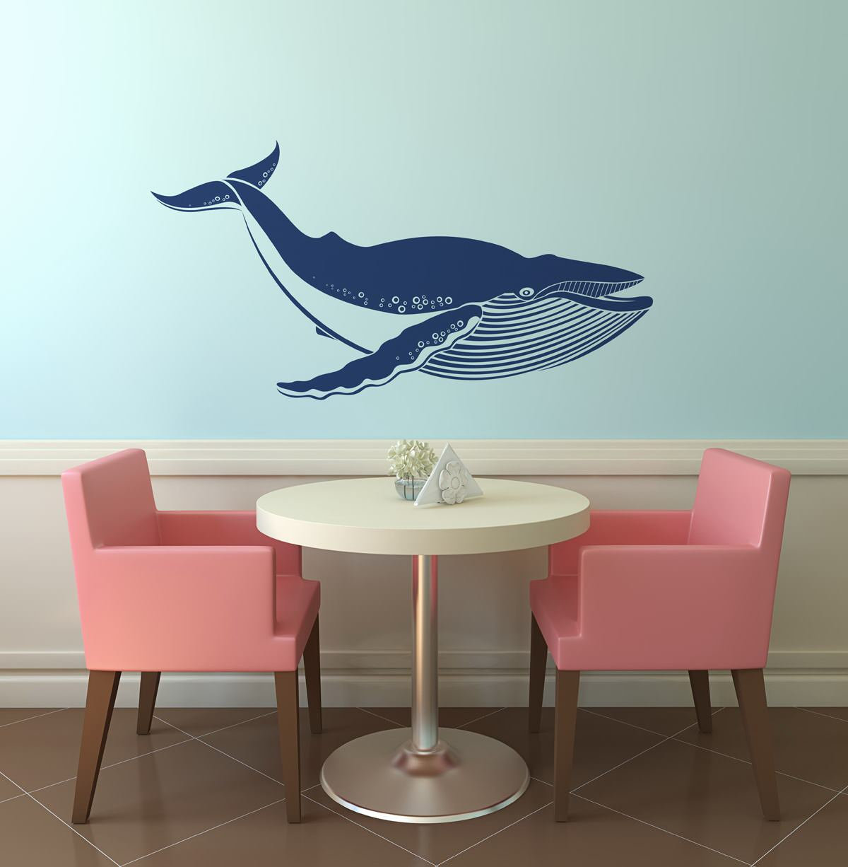 Giant Blue Whale Removable Vinyl Wall Art Decoration - Beach Style ...