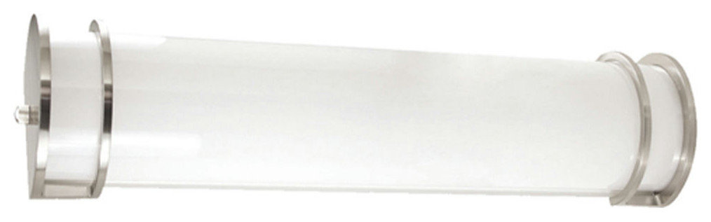 LED Vanity with Half Cylinder Acrylic Diffuser, Satin Chrome Finish ...