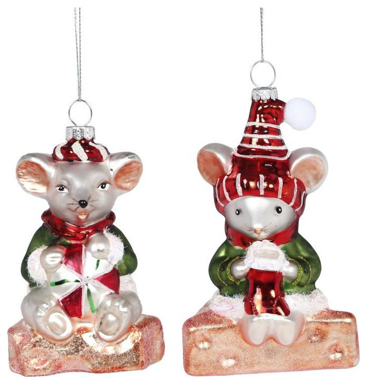 Mark Roberts 2021 Mouse Peppermint Ornament 5", Assortment of 2 ...