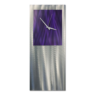 Purple Modern Clock 'Purple Studio Clock', Hand-Crafted Metal Wall ...