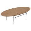 LeisureMod Rossmore Oval Coffee Table With White Steel Frame ...
