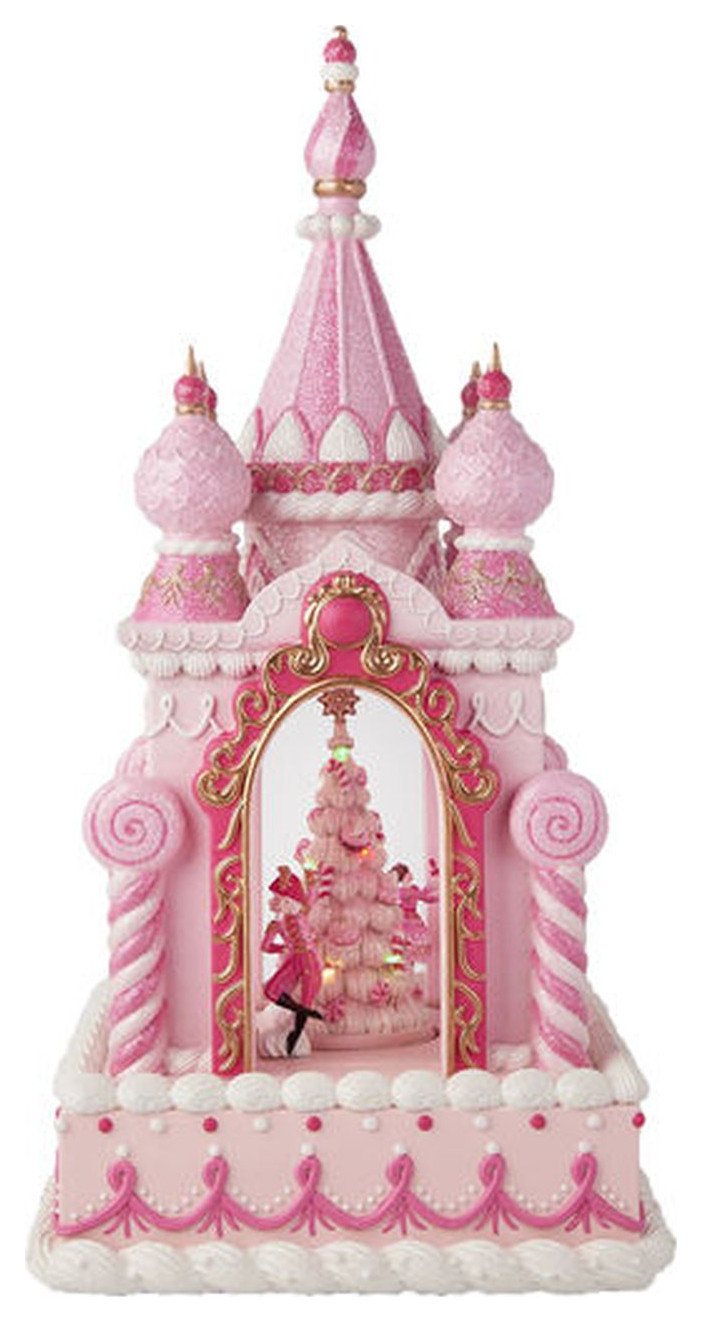 December Diamonds Nutcracker Sweet Shoppe Pink Castle With Led ...
