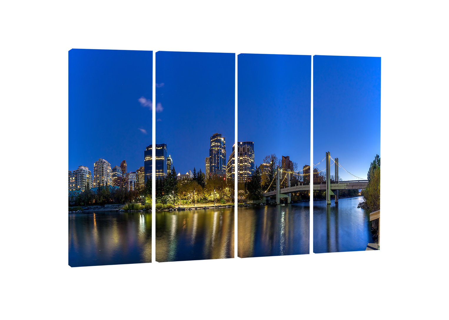 "Calgary Skyline" Cityscape Photography Canvas Print, 48"x28" 2 Panels ...