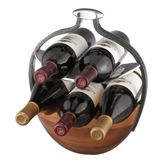 Nambe Anvil Alloy Wine Basket - Industrial - Wine Racks - by BIGkitchen ...