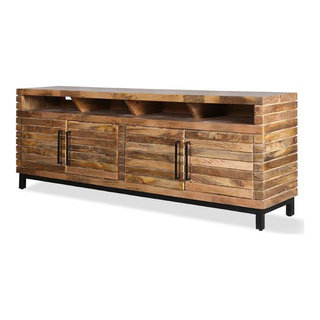 Parker House Crossings Downtown 86" TV Console - Rustic - Entertainment ...