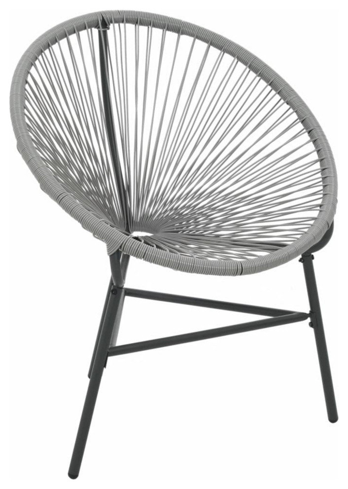 Vidaxl Patio Moon Chair Poly Rattan Gray - Tropical - Outdoor Lounge ...