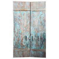 Consigned Antique India Doors, Barndoors, Rustic Blue Distressed Door ...