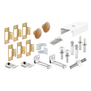 Bi-Fold Closet Track Kit, 72" Length, Steel Track, White, 1 Kit ...