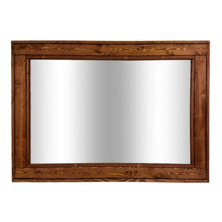 Herringbone Stained Vanity Mirror, 42"x30" - Rustic - Wall Mirrors - by ...