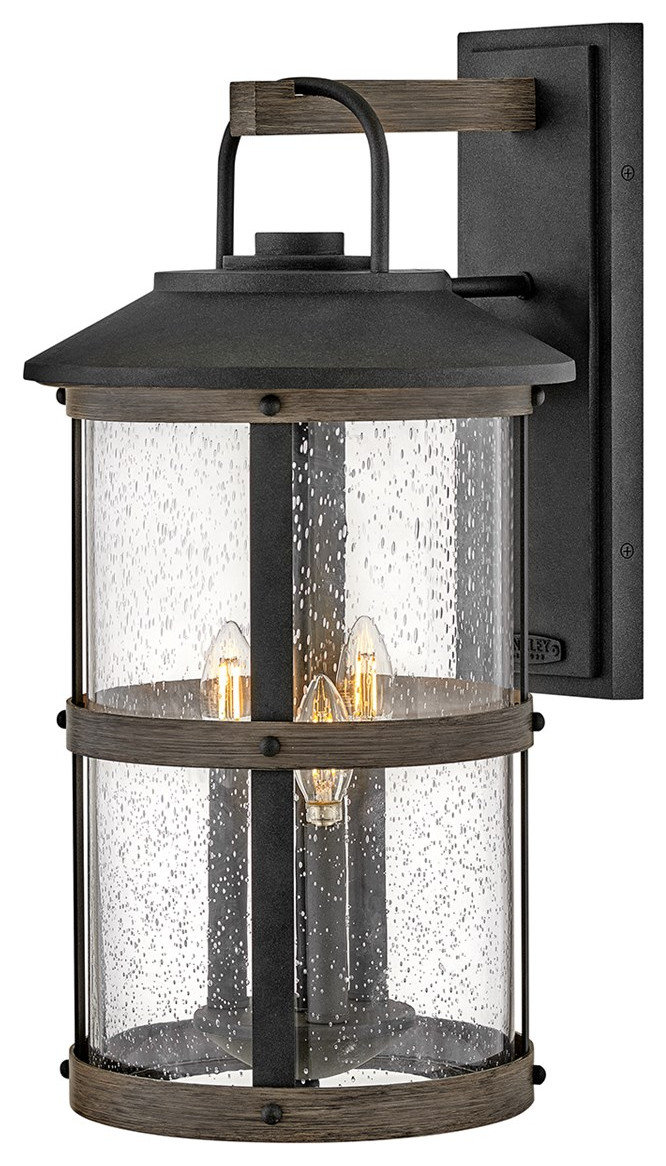 Hinkley Lakehouse 3-Light Extra Large Wall Mount Lantern 2688DZ, Aged Zinc - Transitional ...