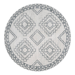 Amir Moroccan Beni Souk Rug, 6' Round - Southwestern - Area Rugs - by ...