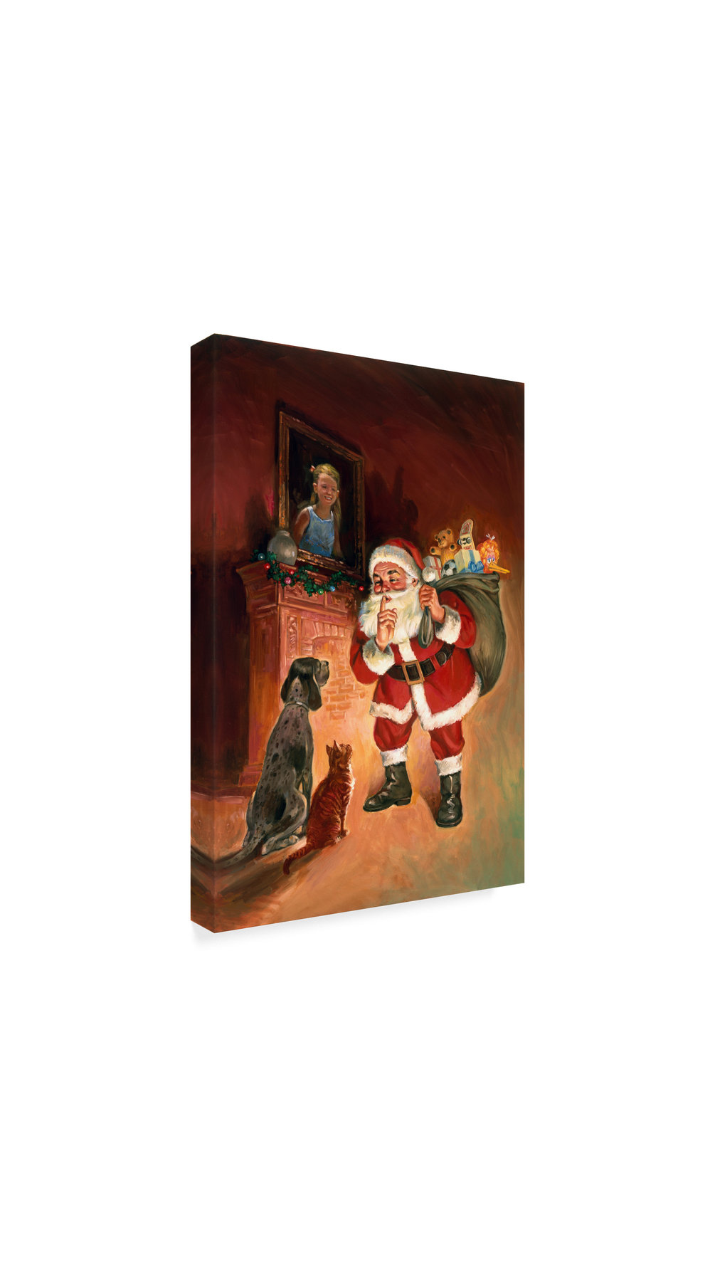 Hal Frenck 'Santa And Family Pets' Canvas Art, 32"x22" - Traditional ...