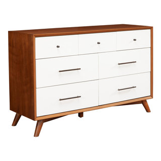 Flynn Mid Century Modern 7 Drawer Dresser Acorn