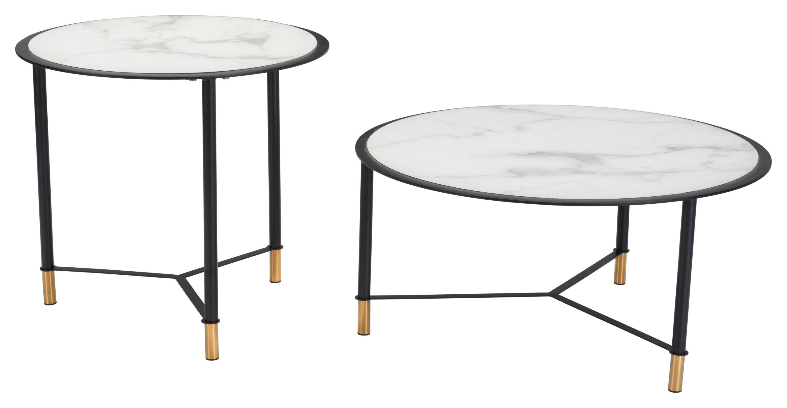 Set of 2 Davis Coffee Tables Black & White - Contemporary - Coffee ...