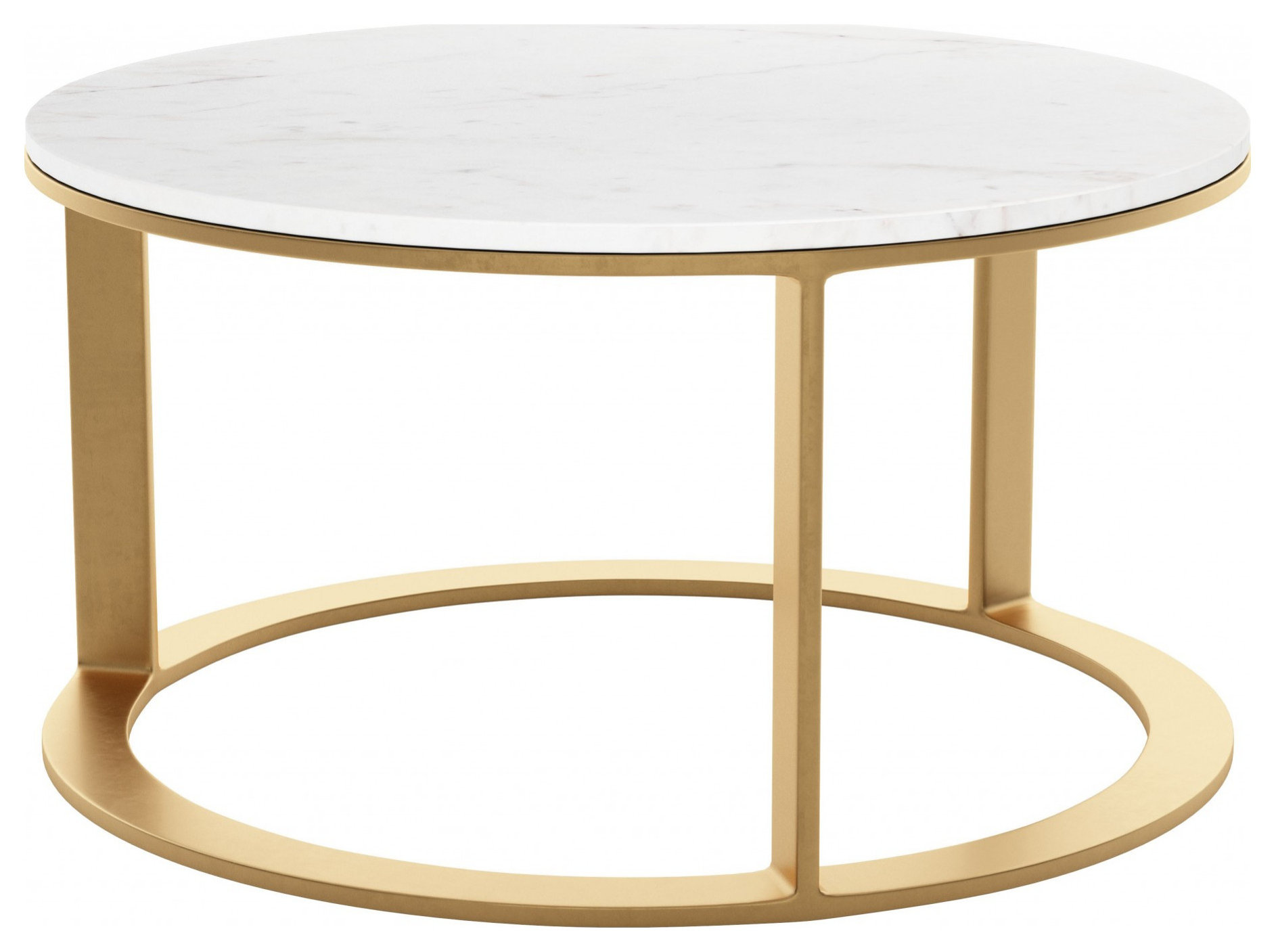 Helena Marble Coffee Table White and Gold - Contemporary - Coffee ...