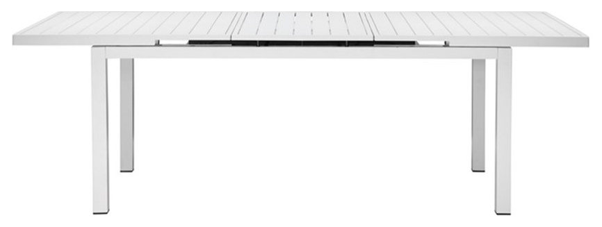 Pangea Home Miami 30x95" Modern Aluminum Extension Table in White ...