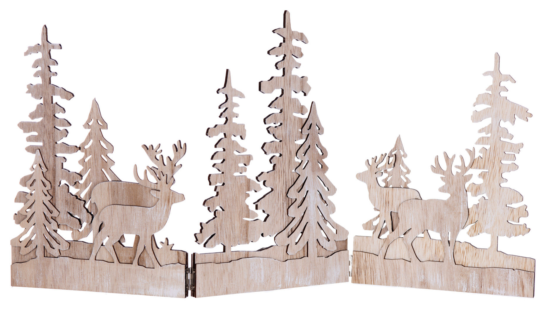 Winter Forest Scene Trifold Display 23.75"L - Rustic - Holiday Accents ...