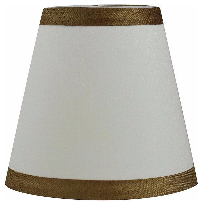 Silk Chandelier Lamp Shade With Gold Trim, 3x5x4.5", Single ...