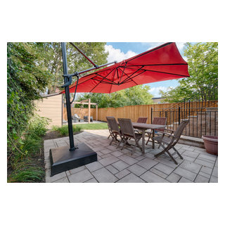Eglinton Park - Backyard Interlock Patio for Dining - Transitional ...