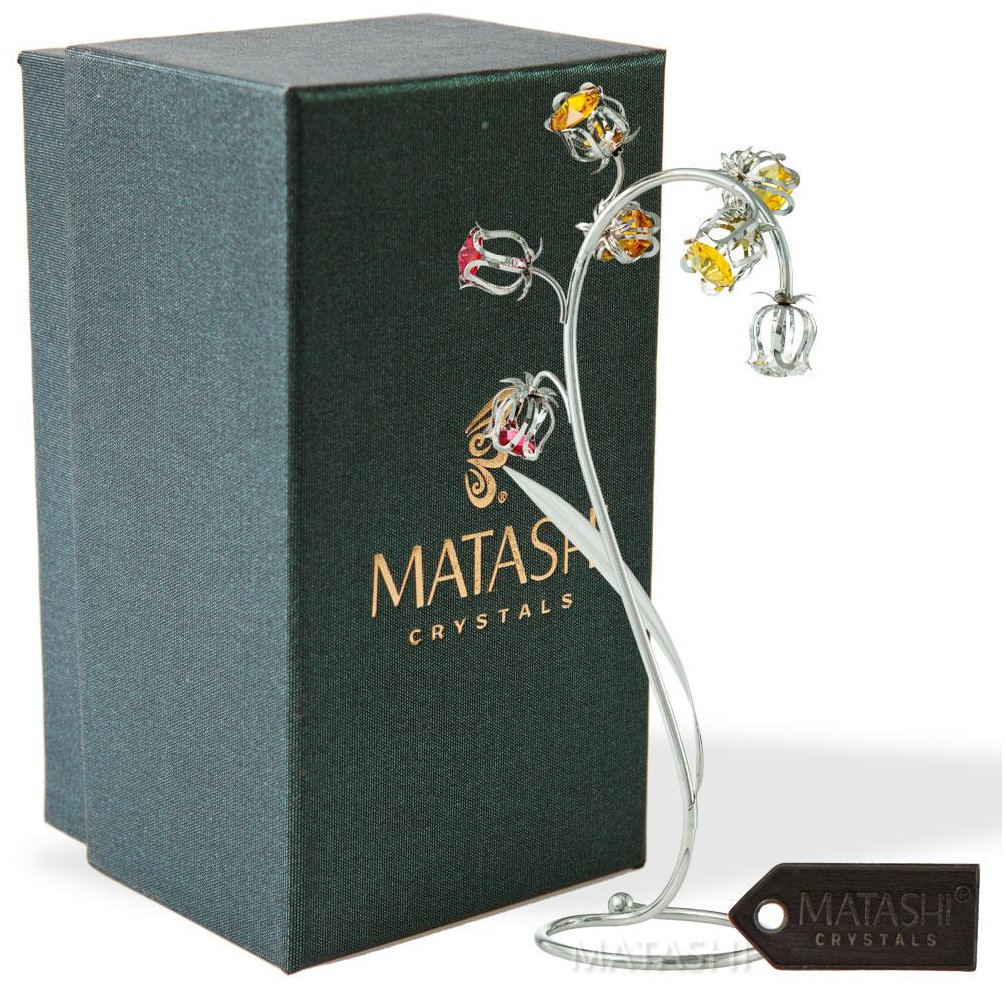 Chrome Plated Silver Crystal Flower Table Ornament - Contemporary - Decorative Objects And ...