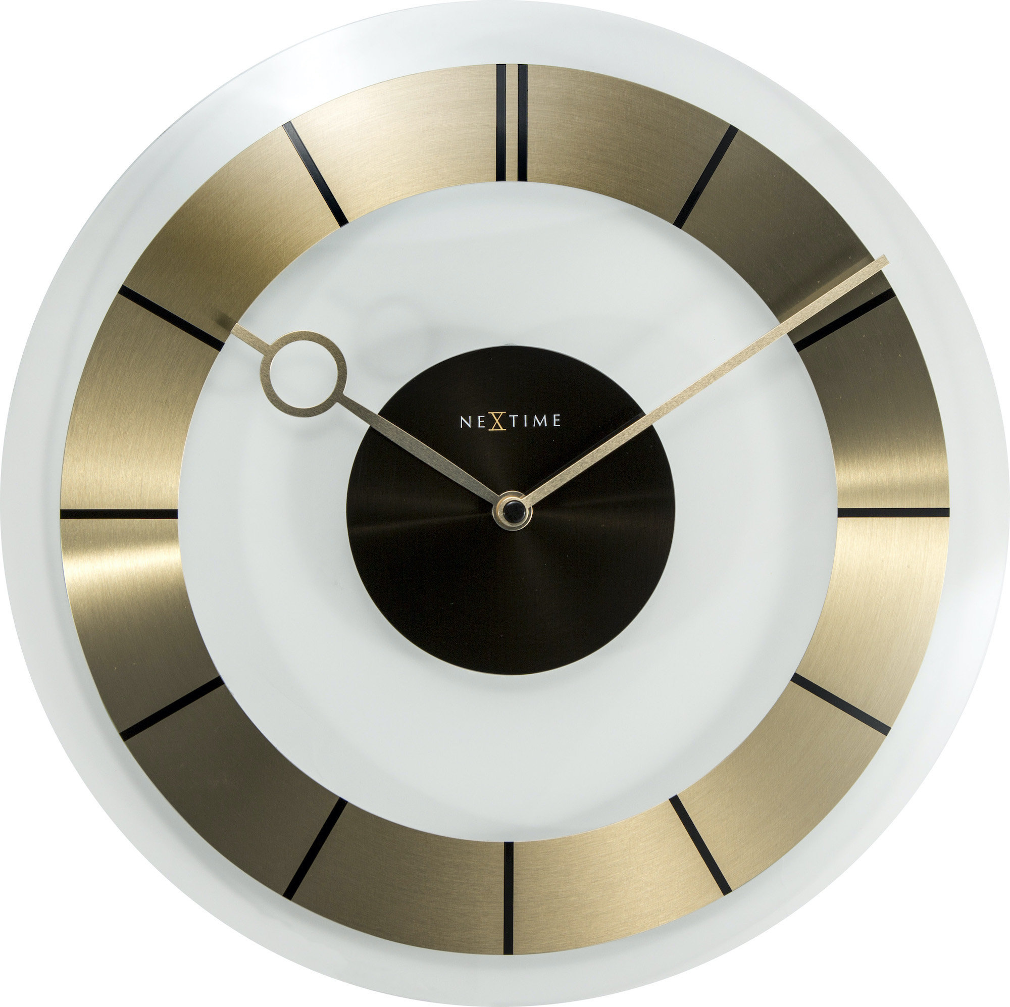 Retro Wall Clock, Clear Glass and Stainless Steel, Round, Battery ...