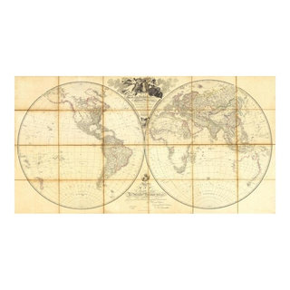 "Map of the World, Researches of Capt. James Cook, 1808" Paper Art, 32 ...