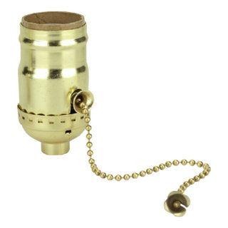 21302 Pull Chain Lamp Socket, Polished Brass - Traditional - Lighting ...